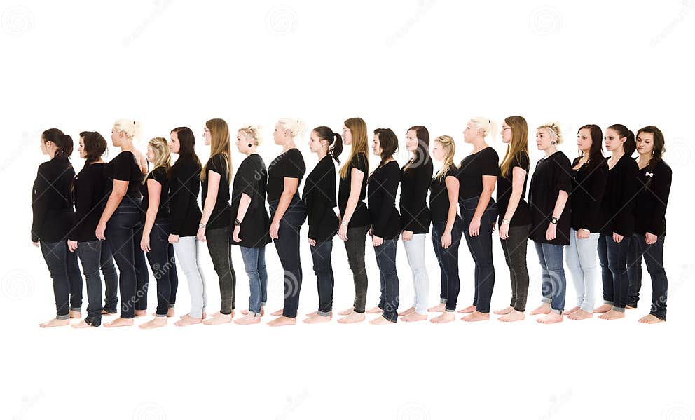 Women in a line stock image. Image of full, fashion, side - 18924757
