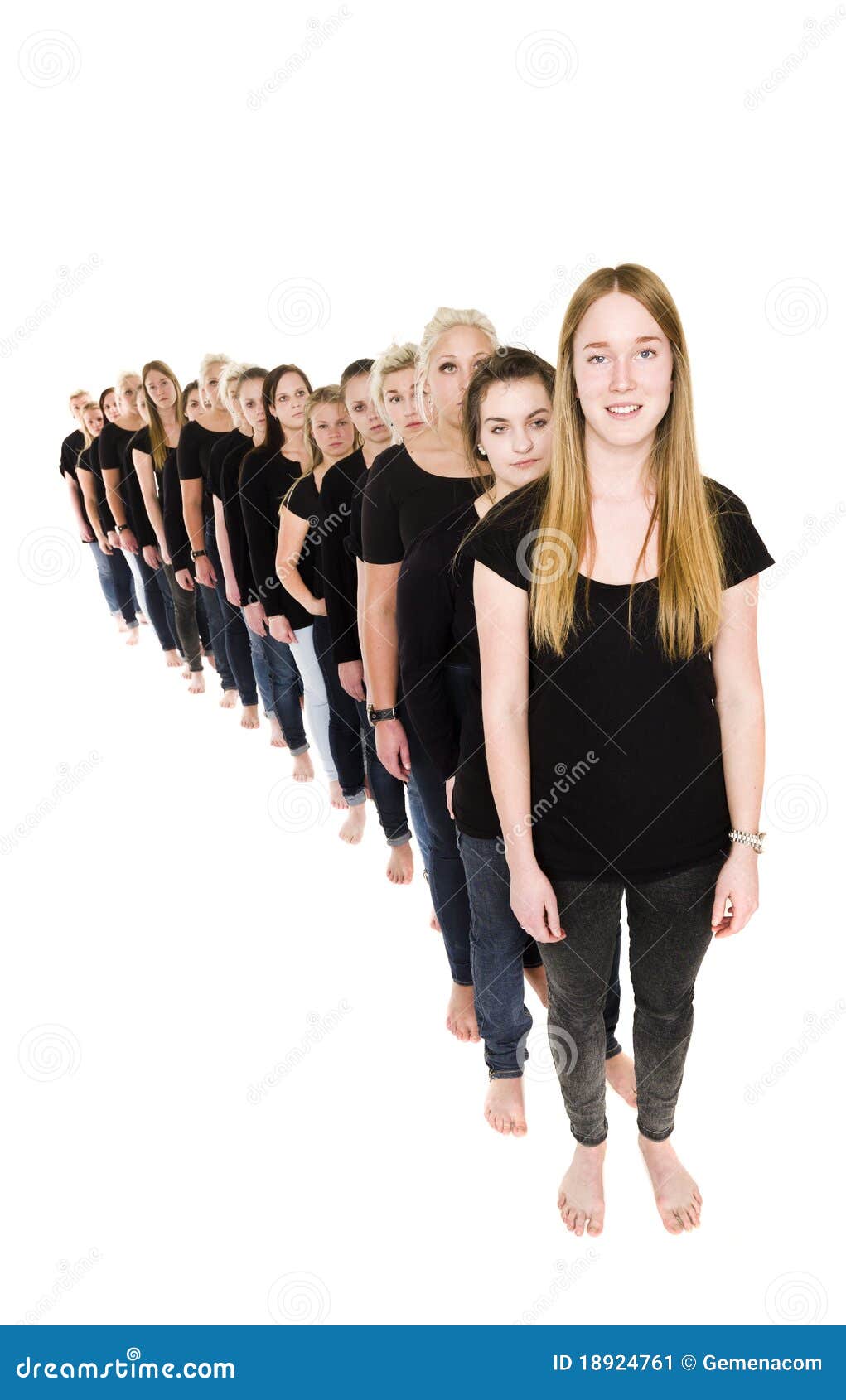 Women in a line stock image. Image of beautiful, enjoyment - 18924761