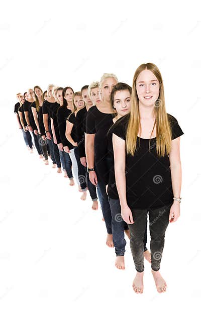Women in a line stock image. Image of beautiful, enjoyment - 18924761