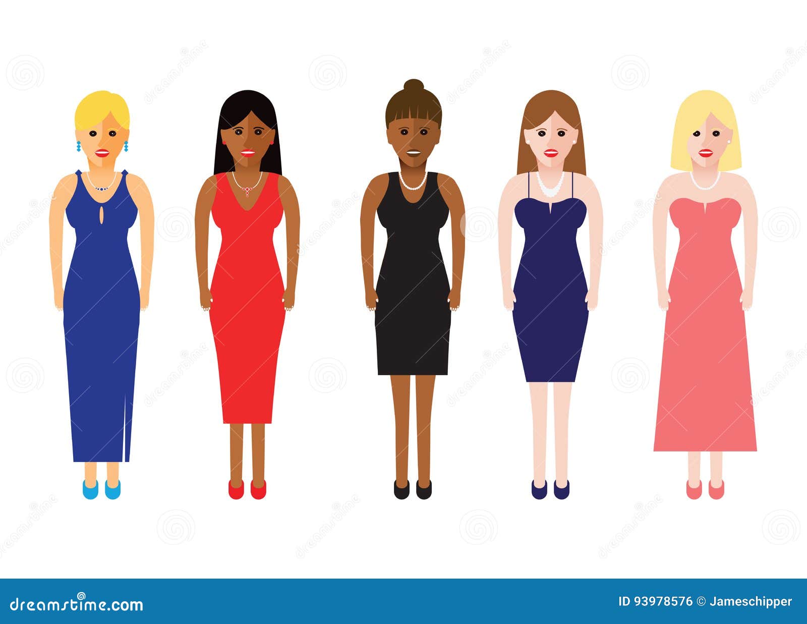 Women in a line stock vector. Illustration of manager - 93978576