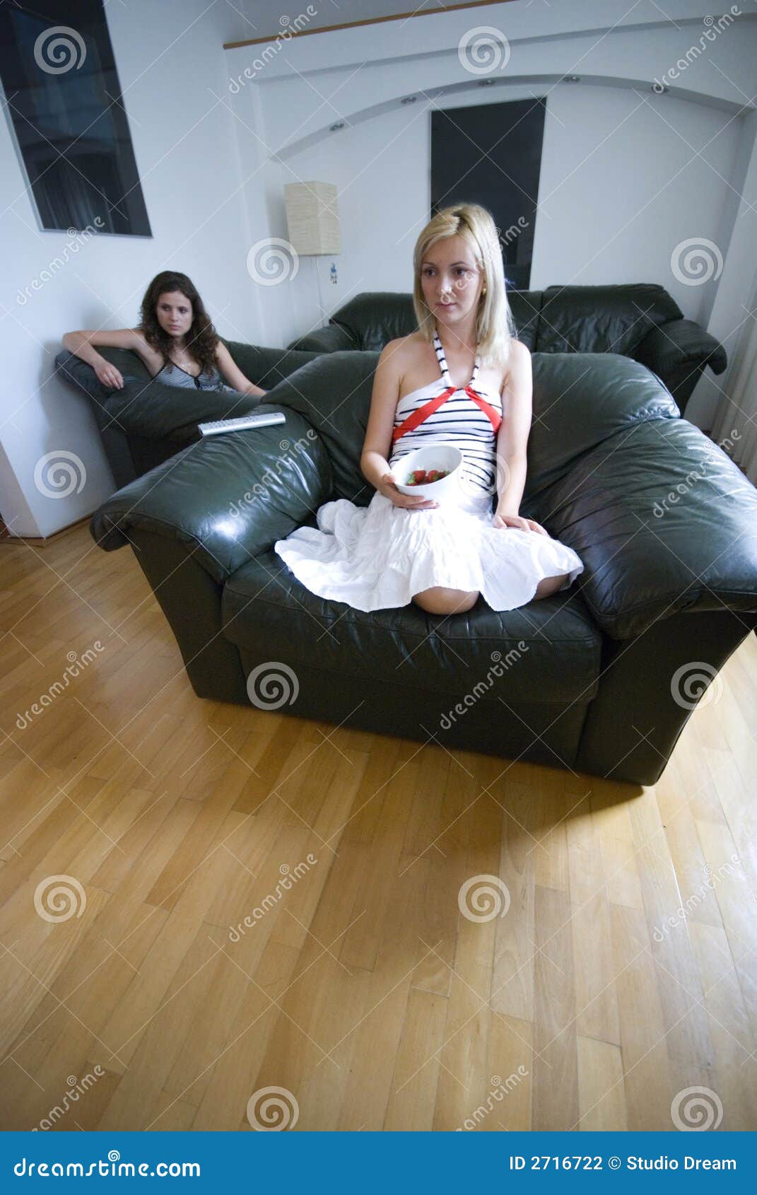 Women in living room stock photo. Image of hardwood, room - 2716722