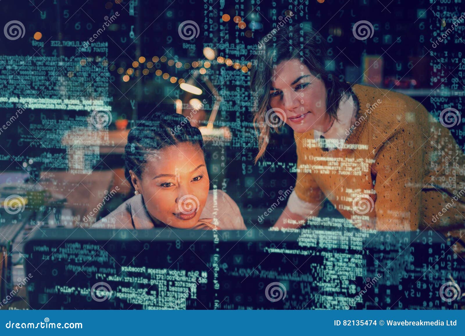Women Looking at Computer 3D Stock Illustration - Illustration of ...