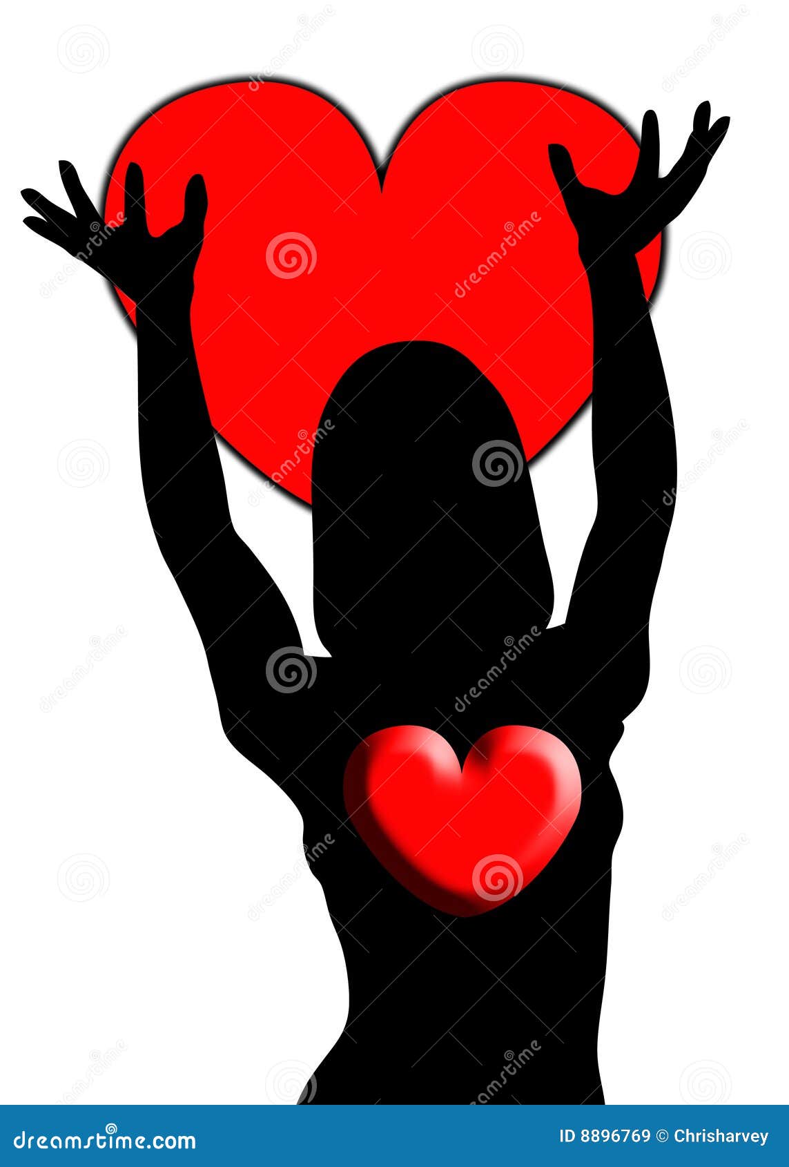 Women and Love Heart stock illustration. Illustration of love - 8896769