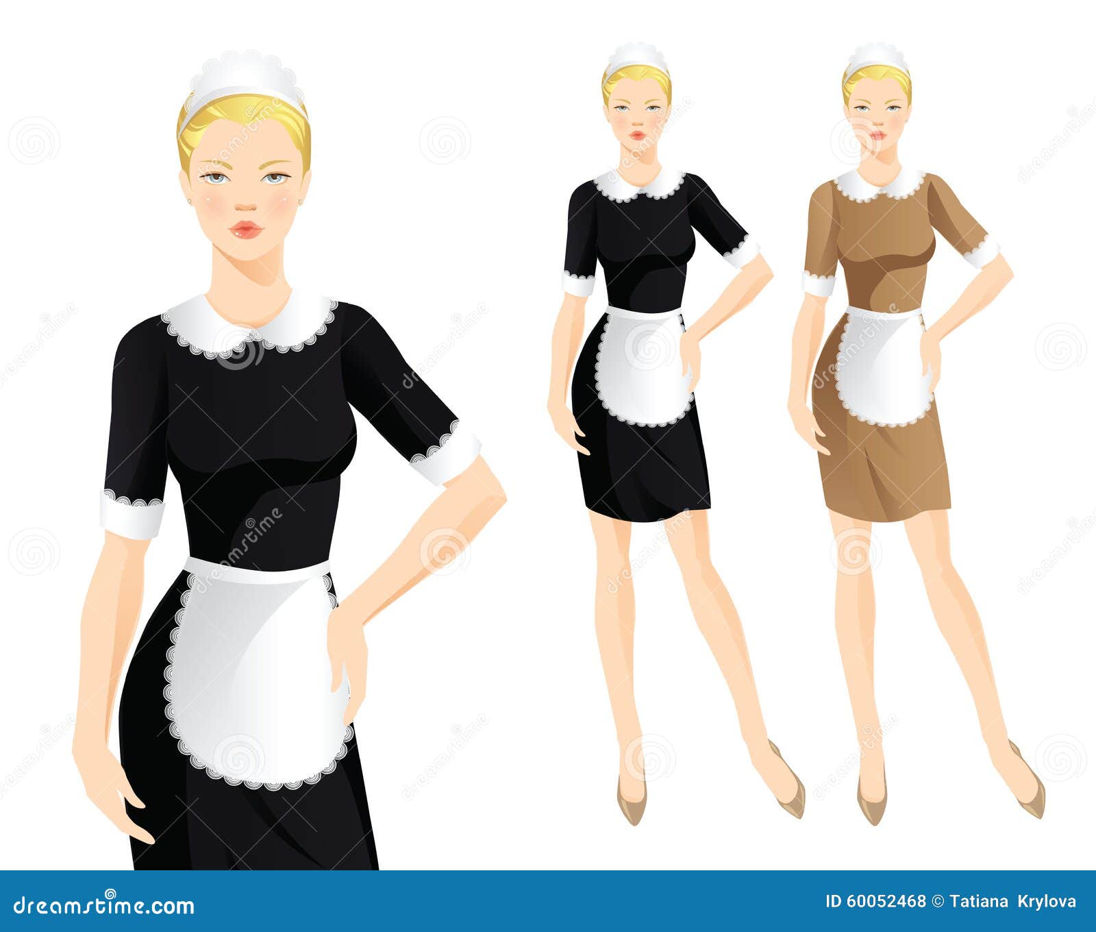 Women maid stock vector. Illustration of chores, dress - 60052468