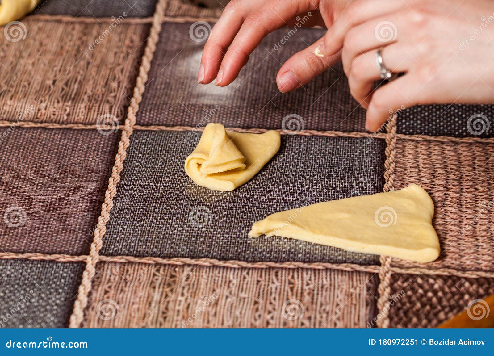 Women Making Dought.Dought for Pizza and Bread Stock Image - Image of ...