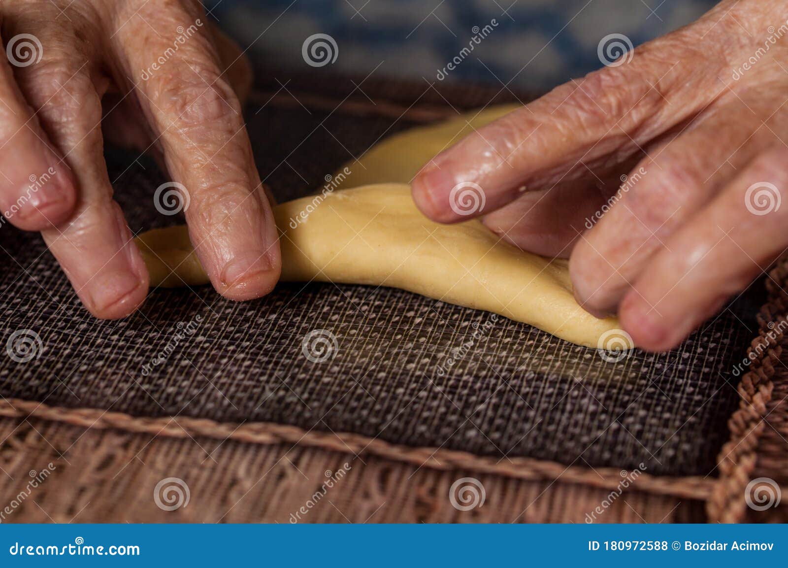 Women Making Dought.Dought for Pizza and Bread Stock Photo - Image of ...