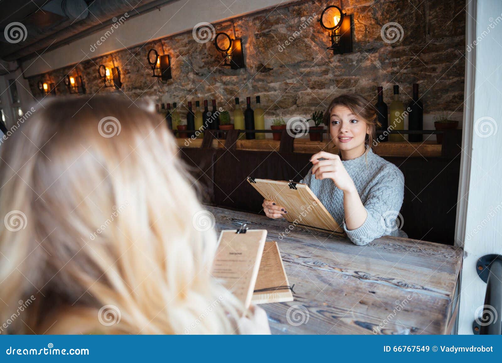Women Making Order in Restaurant Stock Image - Image of choosing ...