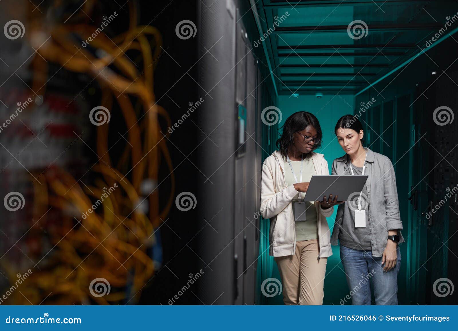 Women Managing Servers in Data Center Stock Photo - Image of data ...
