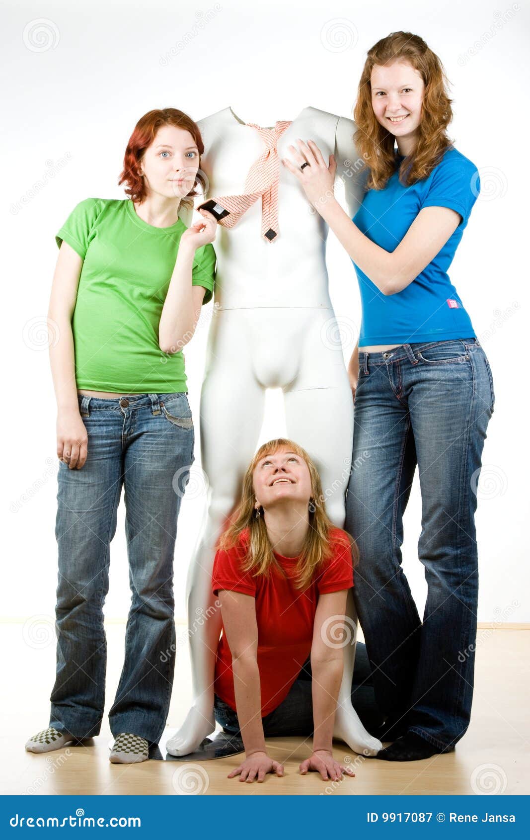Women with manikin stock image. Image of friend, playing - 9917087