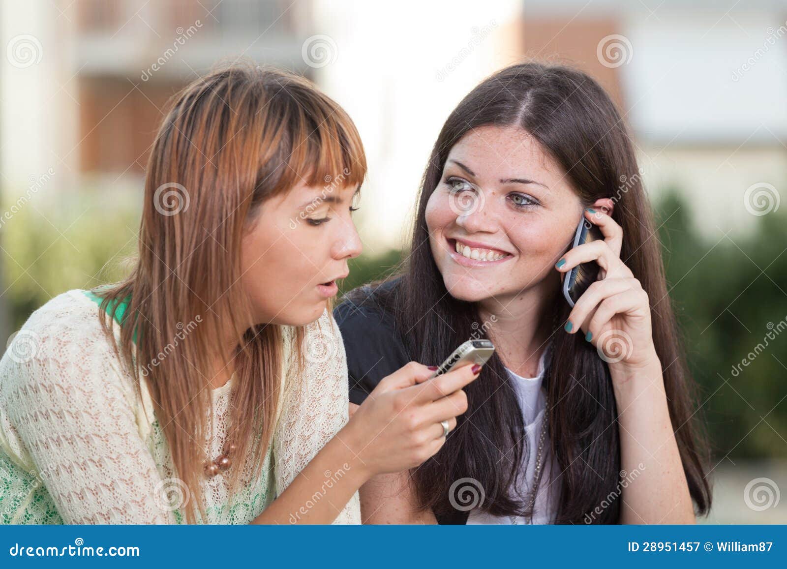 Women with Mobile stock image. Image of lifestyle, outside - 28951457