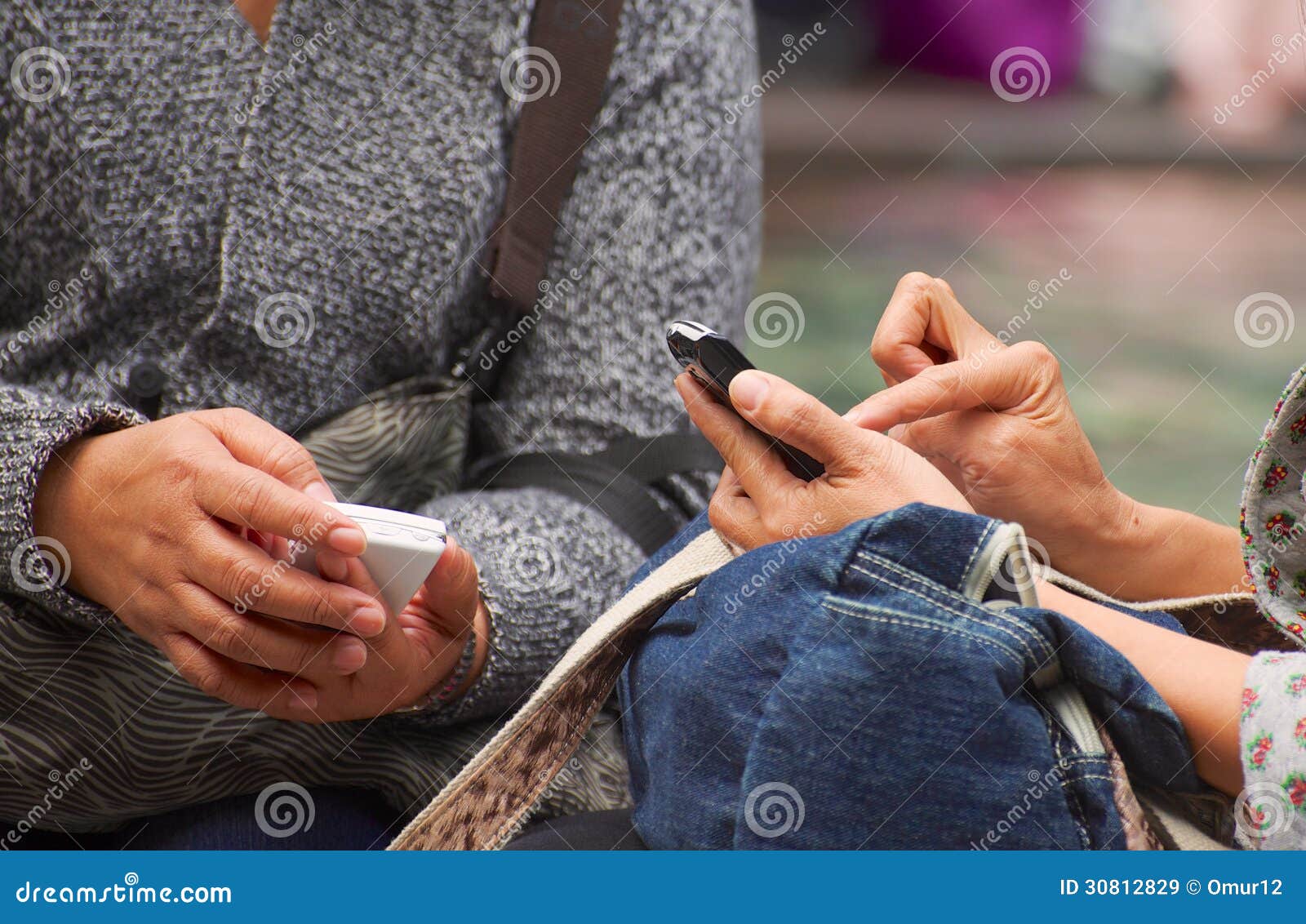 Women with mobile in hands stock image. Image of cellular - 30812829