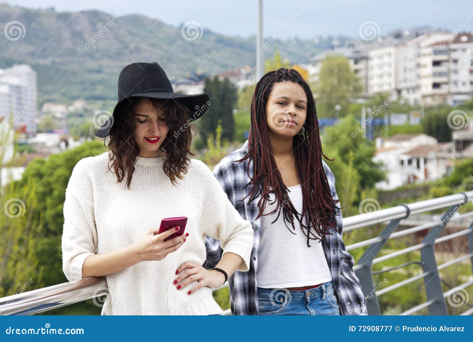 Women with mobile stock image. Image of girls, phone - 72908777