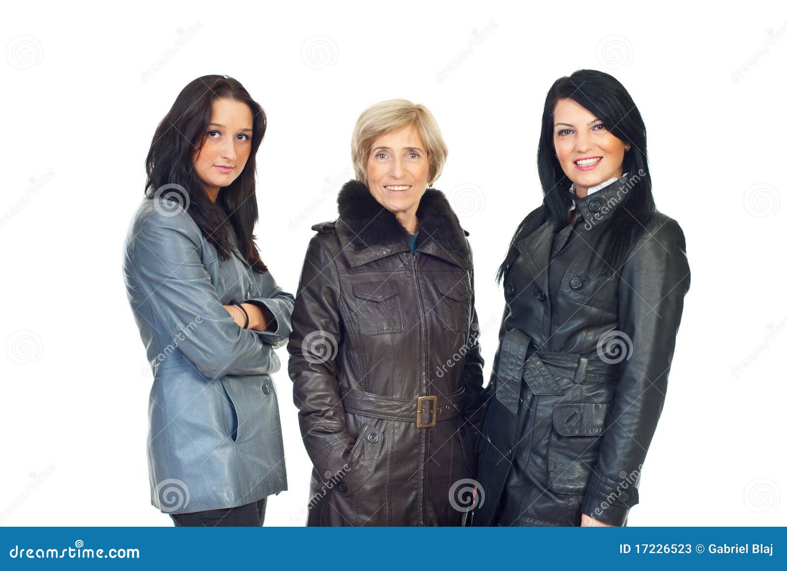 Women Models in Leather Jackets Stock Image - Image of happiness, close ...