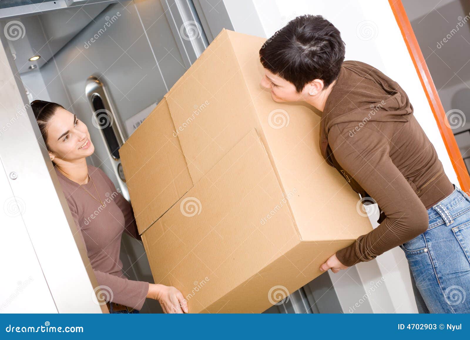 Women moving home stock image. Image of home, effort, carrying - 4702903