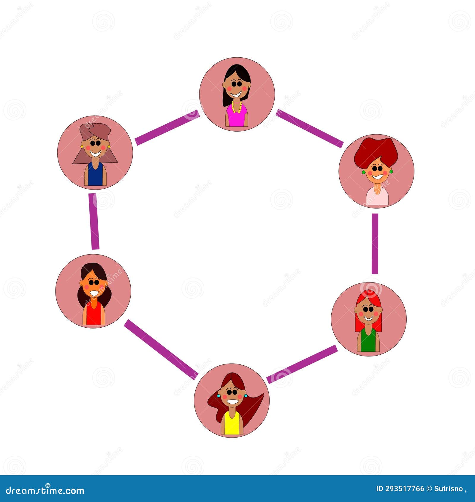 Women Network Group Illustration. Women Network Stock Illustration ...