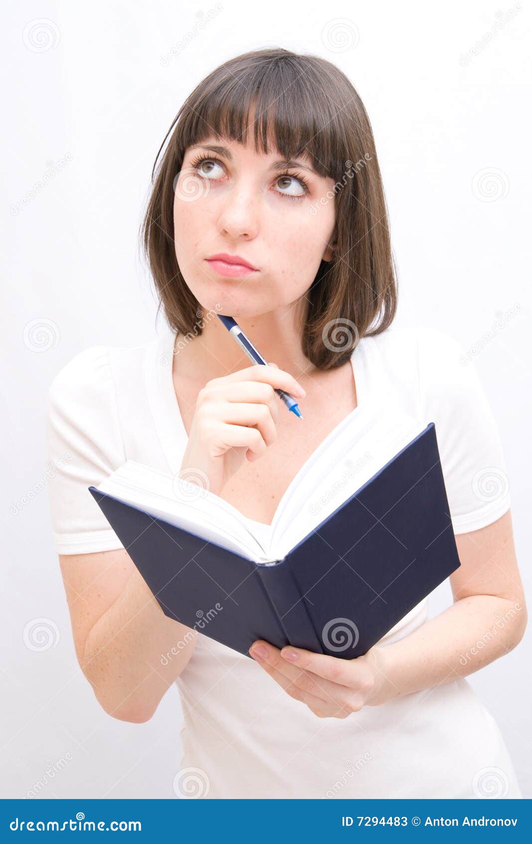 Women with Notebook and Pen Stock Image - Image of student, manager ...