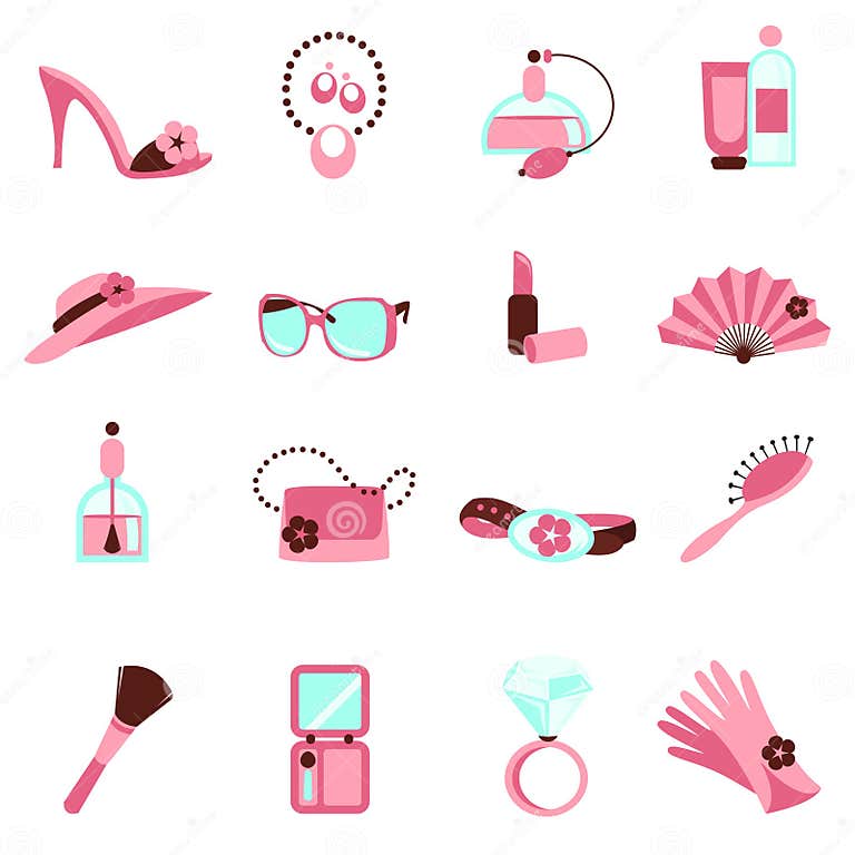 Women objects stock vector. Illustration of clothing - 12962502