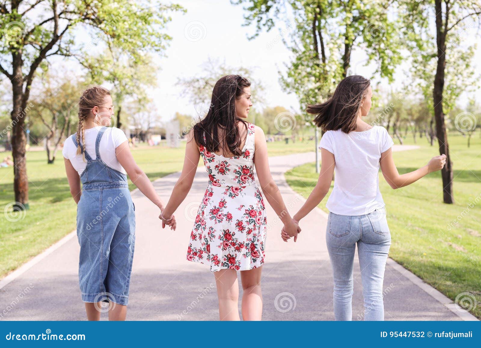 Women in park stock photo. Image of holding, clothes - 95447532
