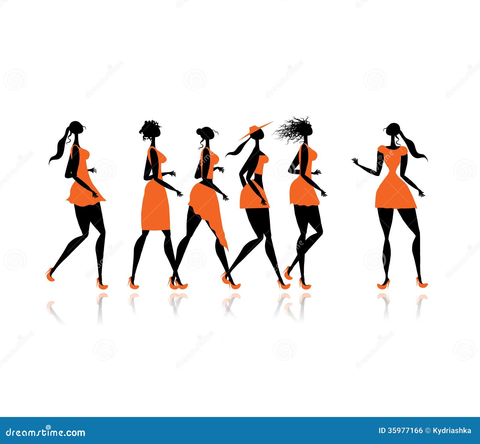 Women Party for Your Design Stock Vector - Illustration of silhouette ...