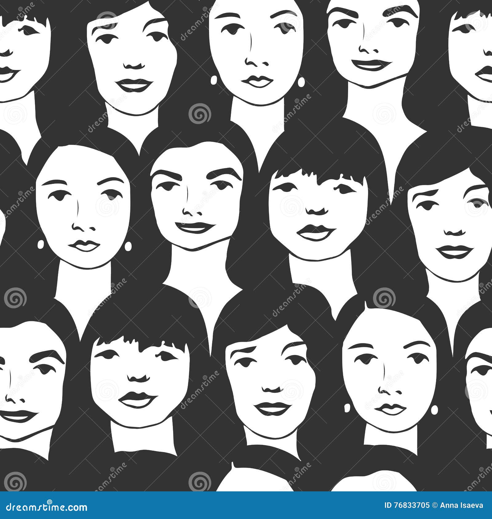 Women pattern stock vector. Illustration of community - 76833705