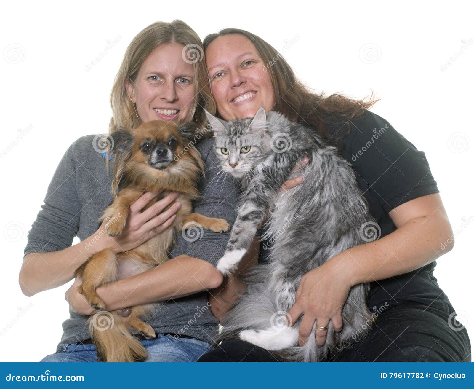 Women and pet stock photo. Image of stroking, couple - 79617782