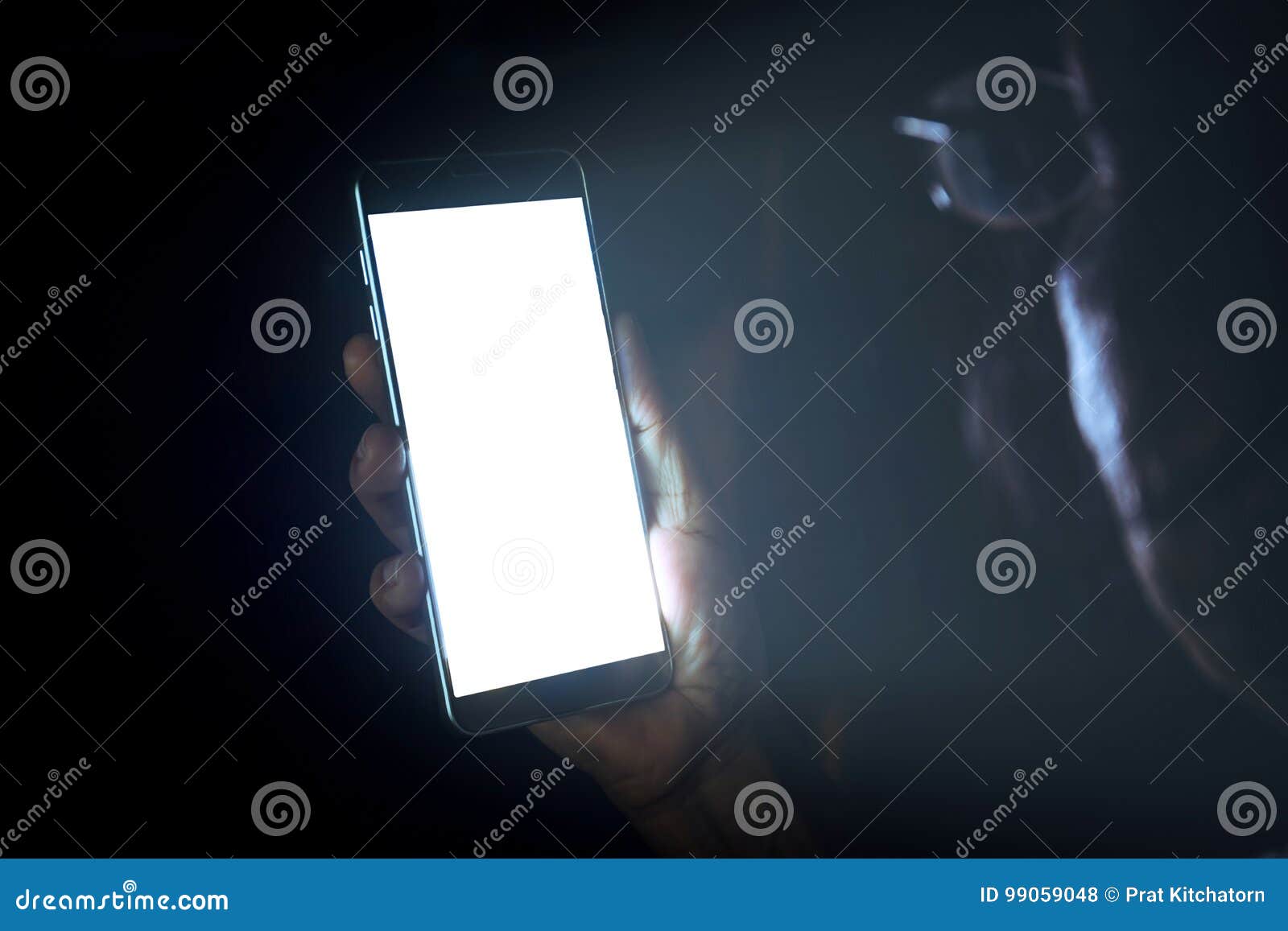 Women Play the Phone in the Dark Stock Photo - Image of network, online ...