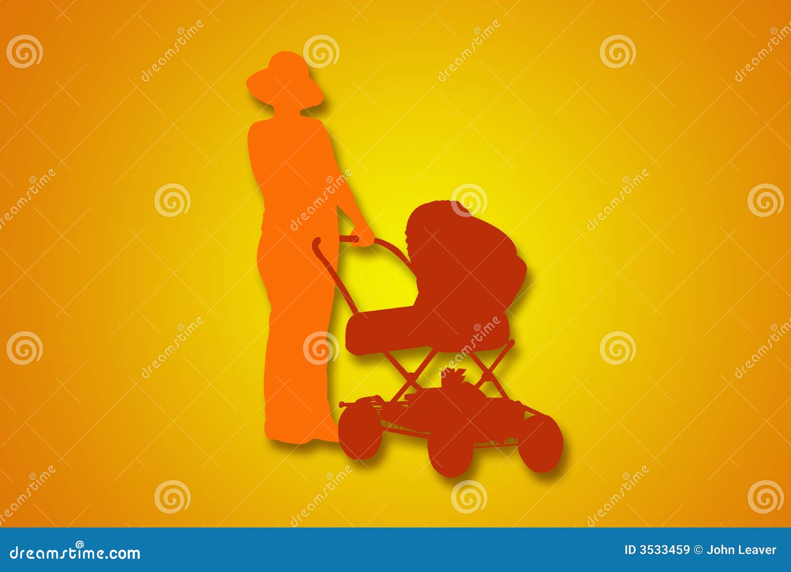 Women with pram stock illustration. Illustration of wallpaper - 3533459