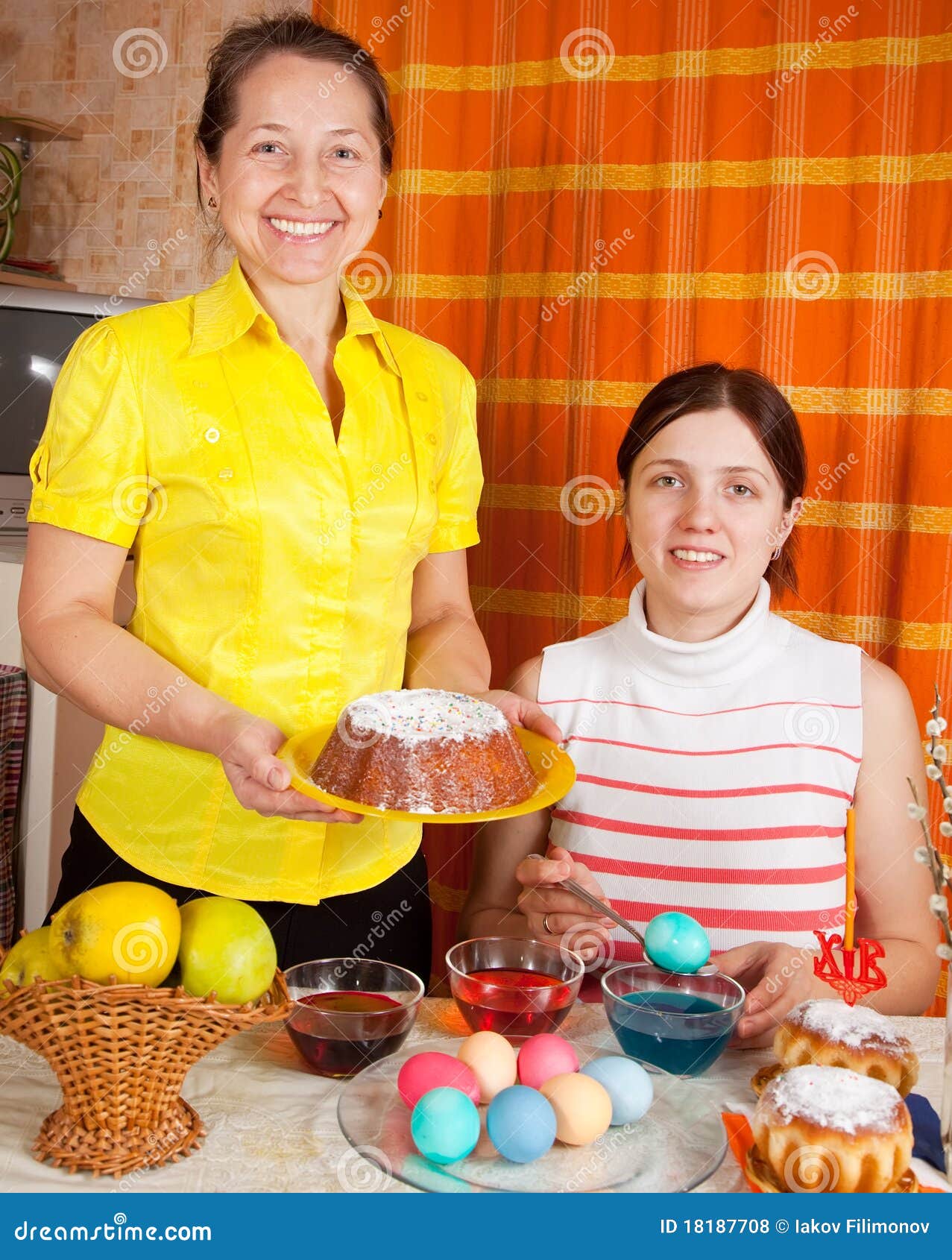 Women Preparing To Easter Holiday Stock Photo - Image of chef, biscuits ...