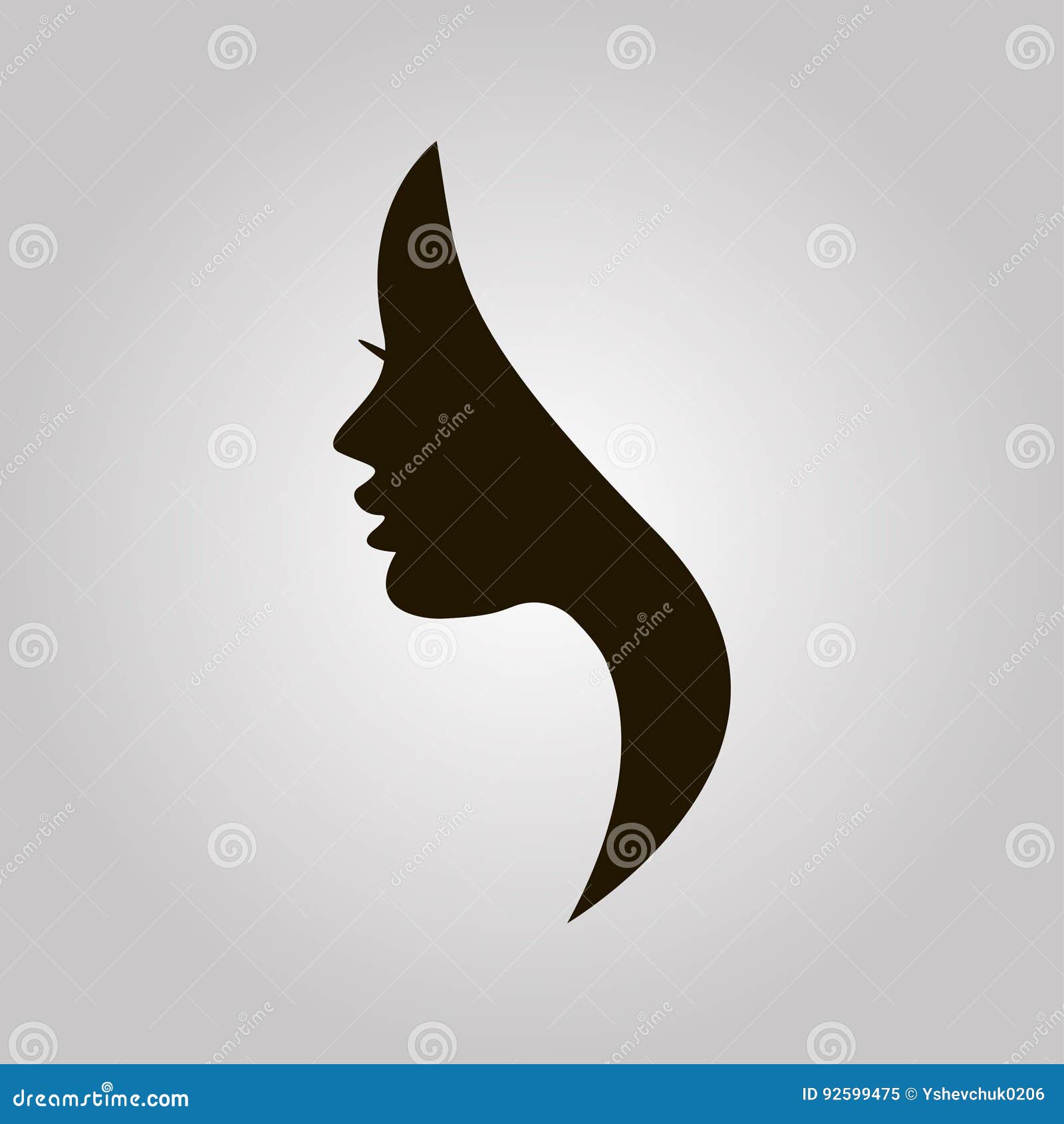Women Profile Silhouette on the Grey Background Stock Vector ...