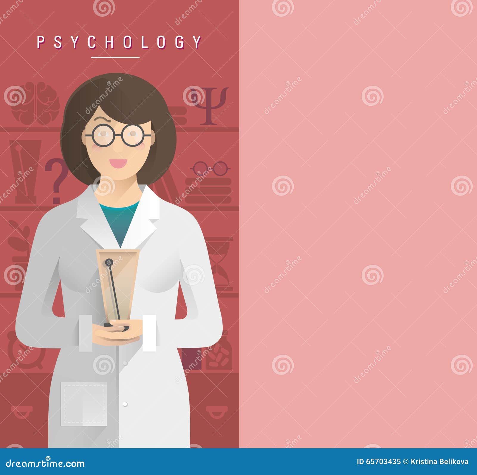 Women Psychologist in Glasses. Stock Vector - Illustration of diagnose ...