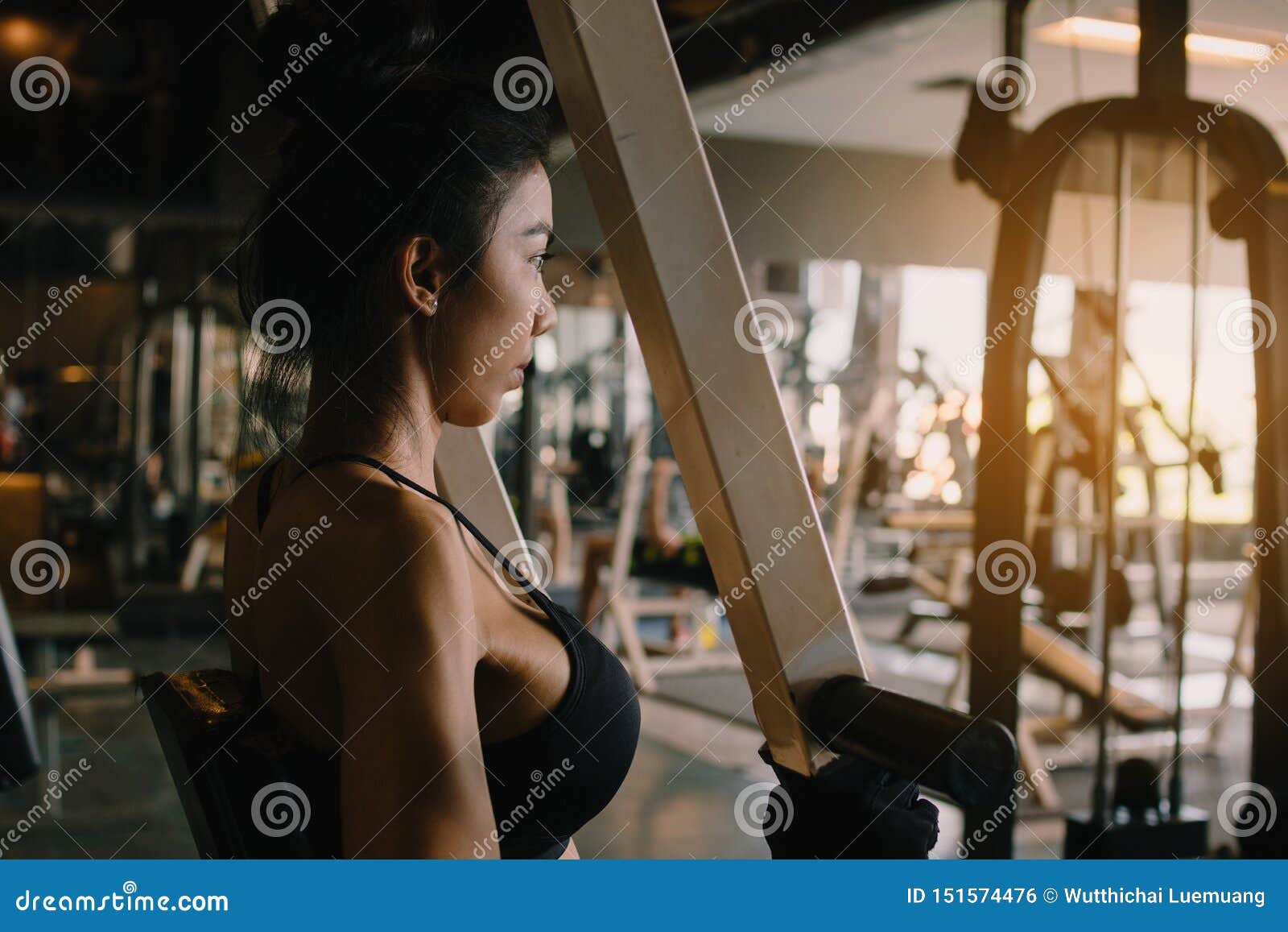 Women are Pulling Gym Equipment in a Sports Club Stock Photo - Image of ...