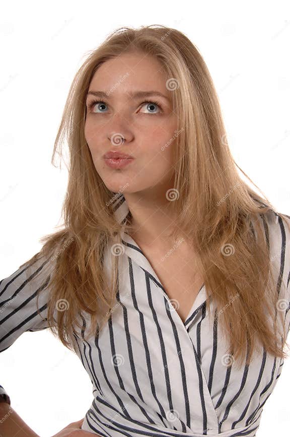 Women with pursed lips stock image. Image of office, portrait - 3431403