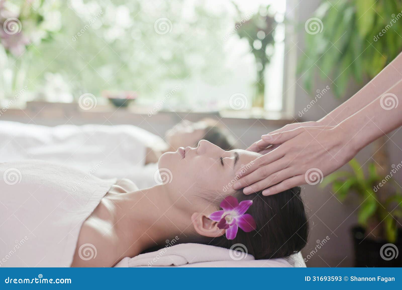 Women Receiving Head Massage Stock Image - Image of girls, back: 31693593