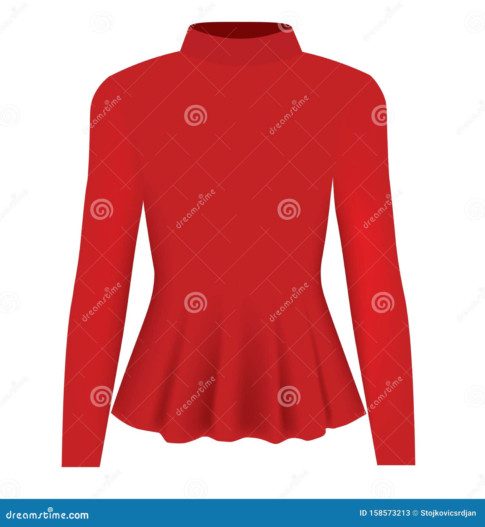 Women red blouse long neck stock vector. Illustration of green - 158573213