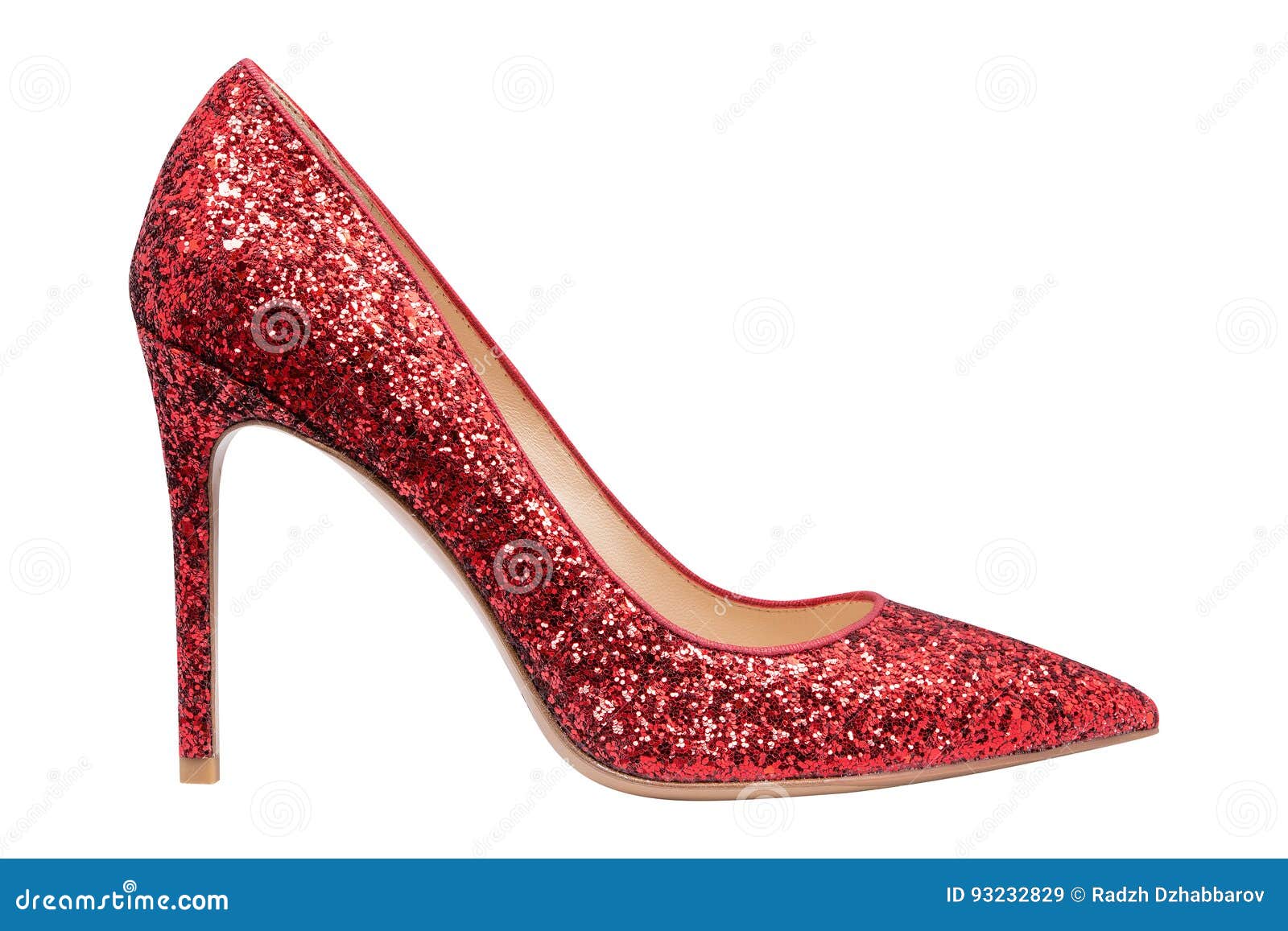 Women Red Shoes with Glitter Stock Image - Image of glamour, stylish ...