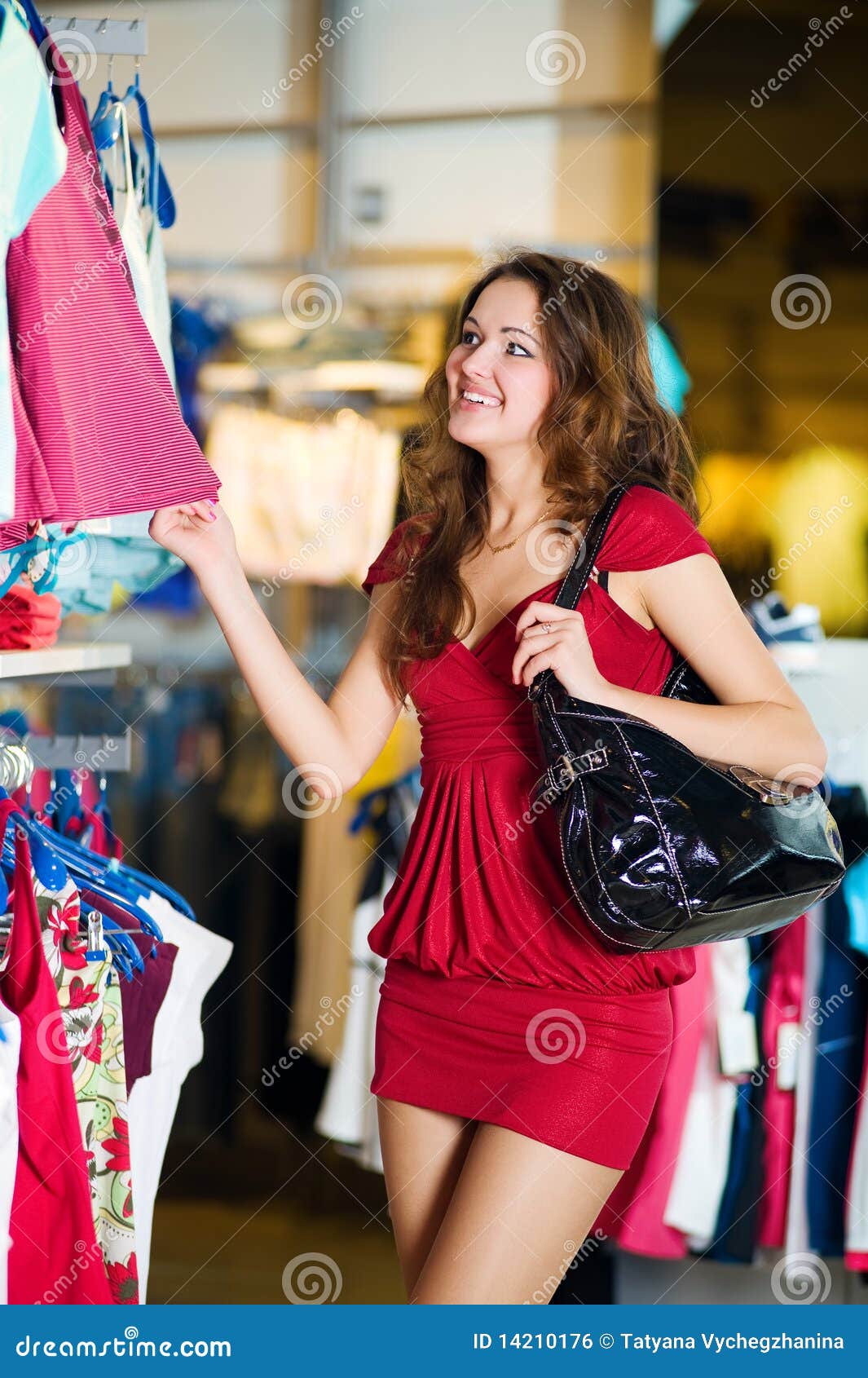 Women in red shopping stock photo. Image of excitement - 14210176