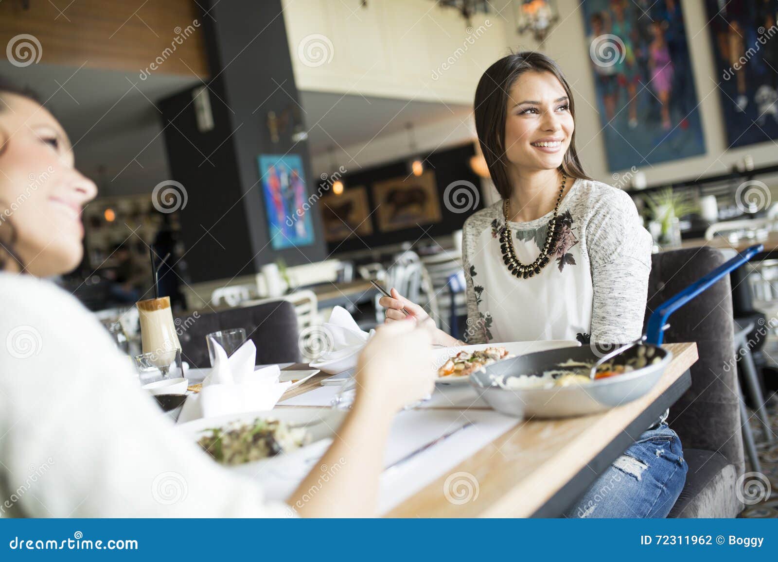 Women in the restaurant stock photo. Image of food, meal - 72311962