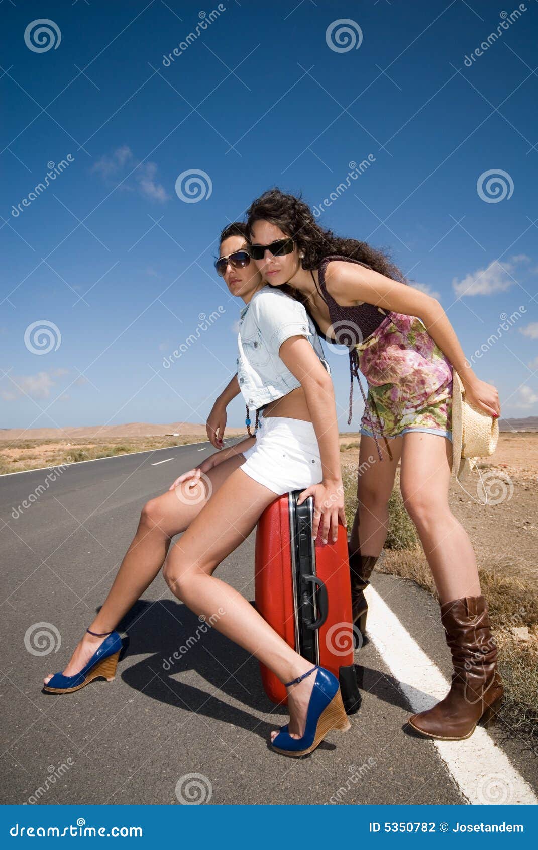 Women on the Road Waiting for a Car Stock Photo - Image of leaving ... Women on the Road Waiting for a Car Stock Photo - Image of leaving ...