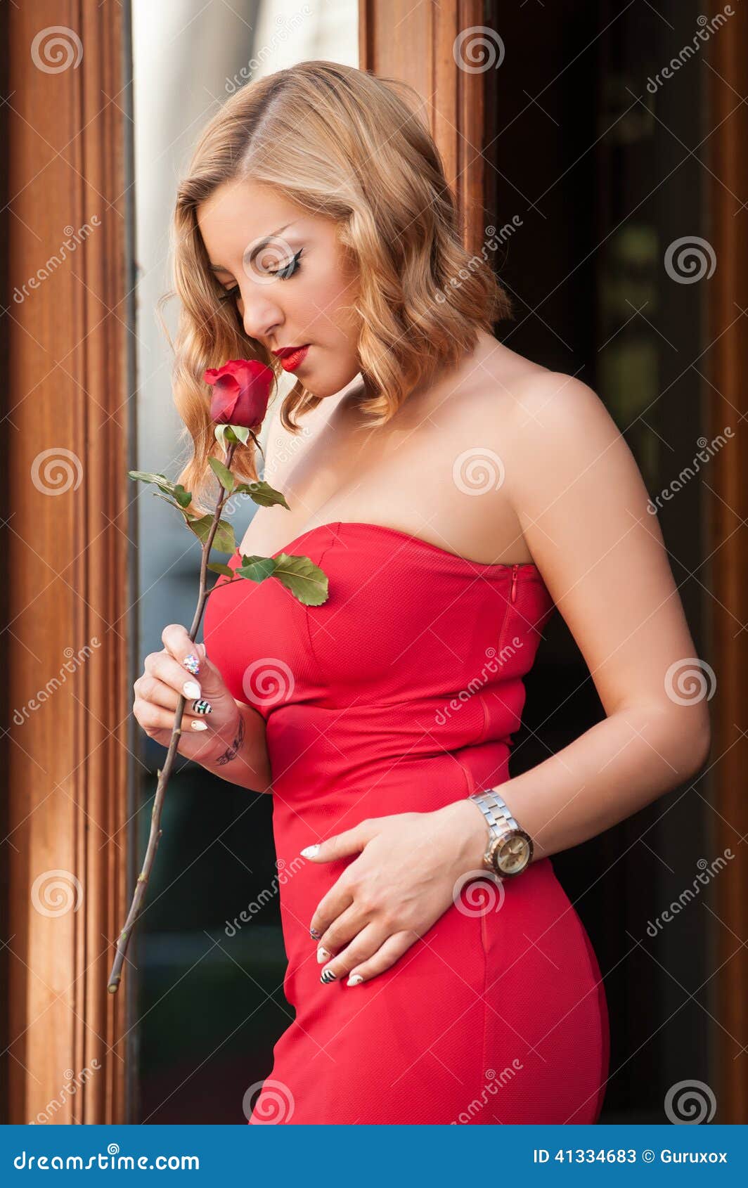 Women with roses stock image. Image of glamour, attractive - 41334683