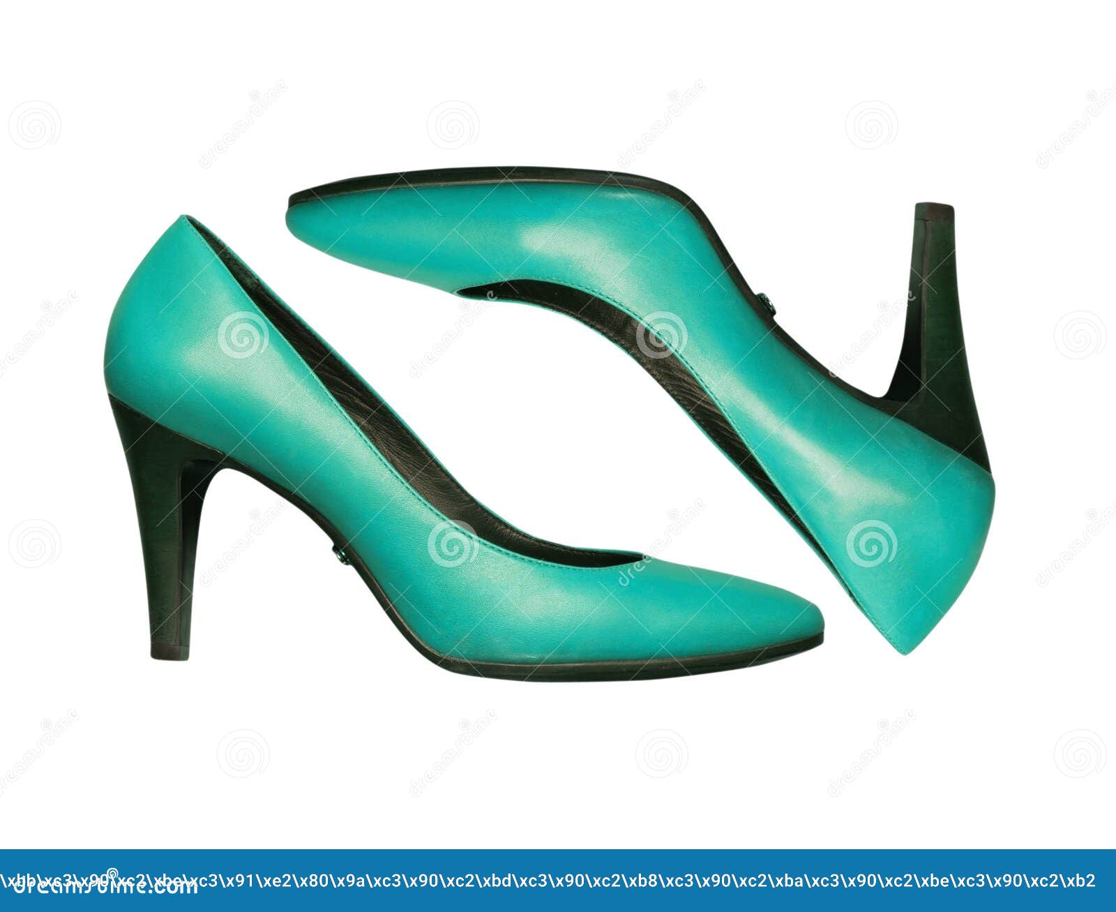 Women`s Blue Shoes on a White Background Stock Image - Image of ...