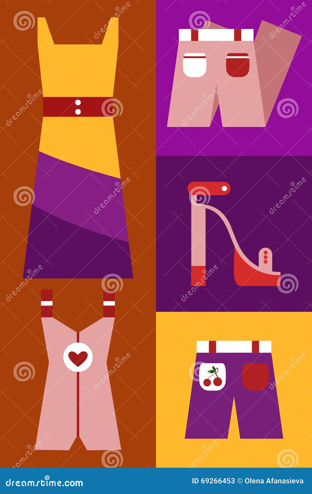 Women S Clothing Icon Set Vector Objects Stock Vector - Illustration of ...