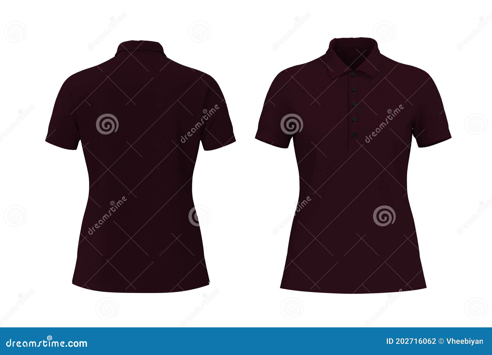 Women S Collared Shirt Mockup, Front, Side and Back Views, Tee Design ...