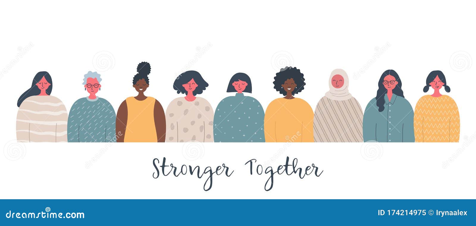 Women`s Community Female Solidarity Stronger Together Concept Stock