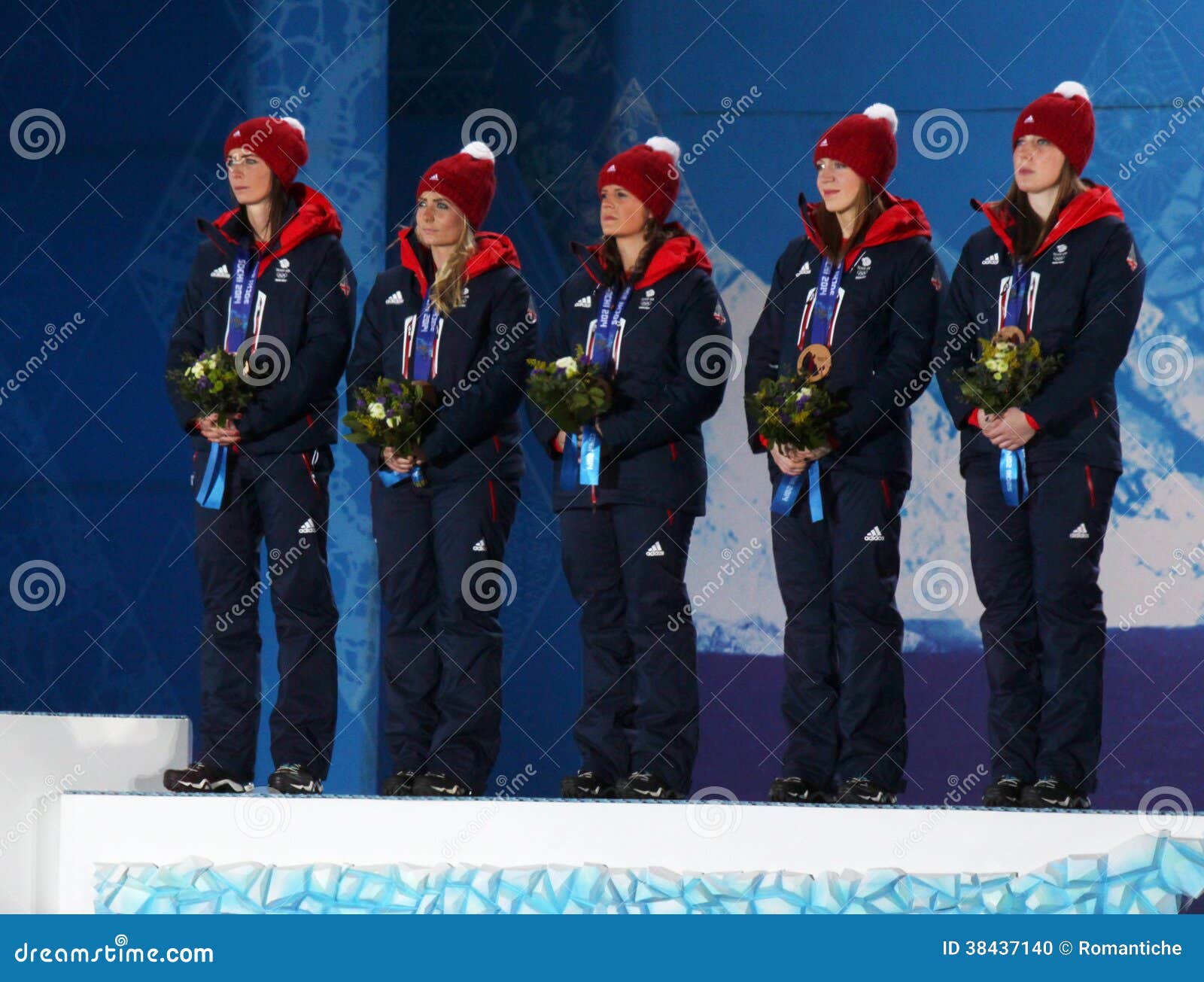 Women S Curling Medal Ceremony Editorial Image - Image of medalist ...