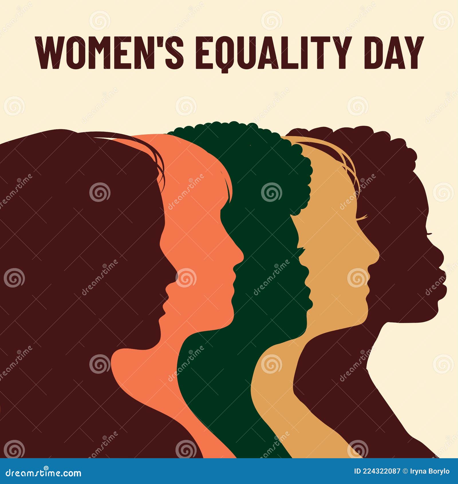 Women`s Equality Day Poster With Different Women Stock Vector