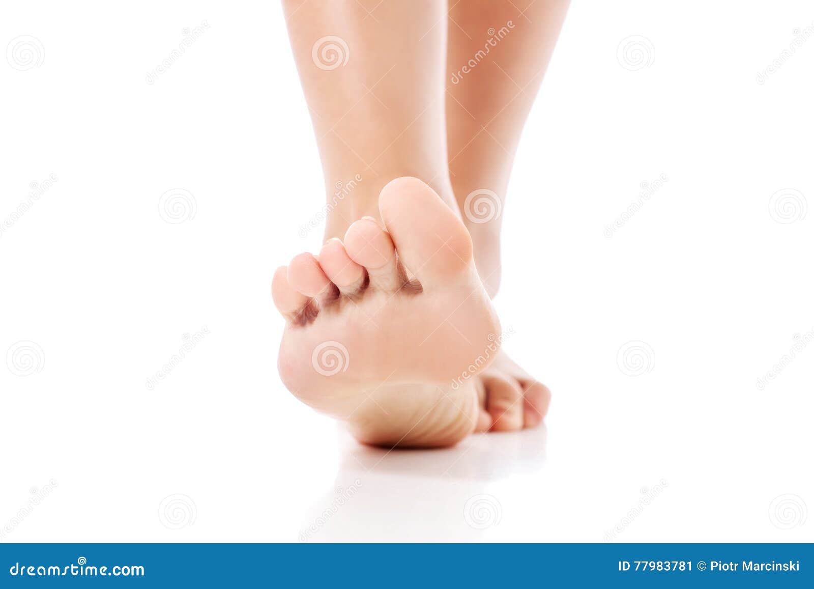 Women S Feet on White Background. Stock Image - Image of isolated ...