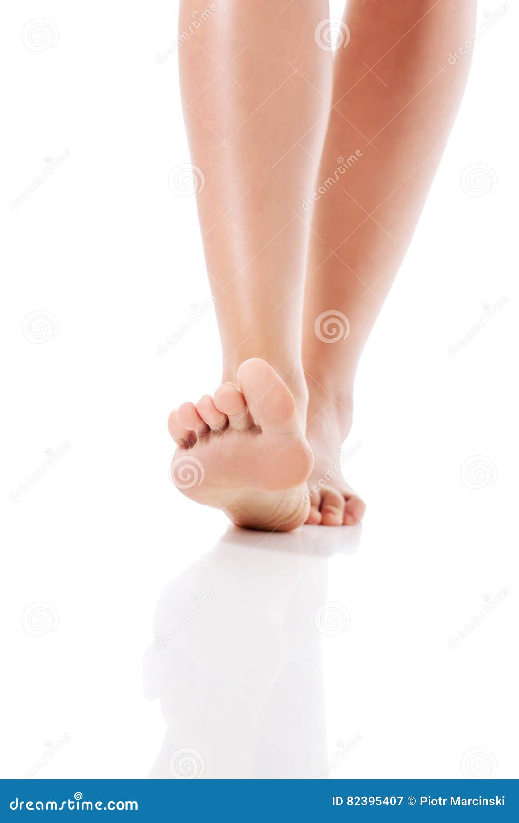 Women`s Feet on White Background. Stock Image - Image of caucasian ...
