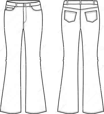 Women`s flared jeans stock vector. Illustration of fashion - 265542756