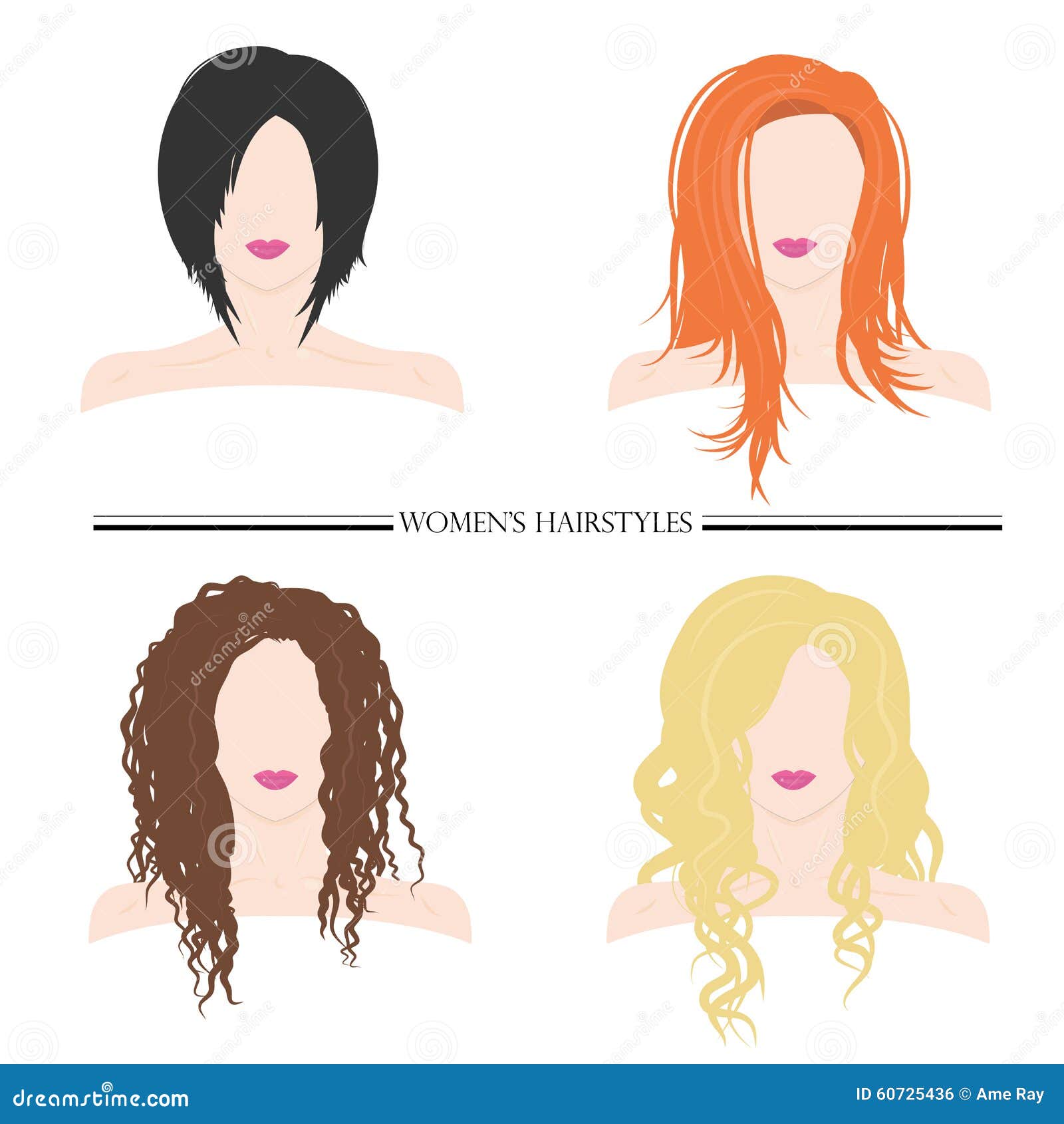 Women S Hairstyles Types Of Female Hairstyles Stock Vector