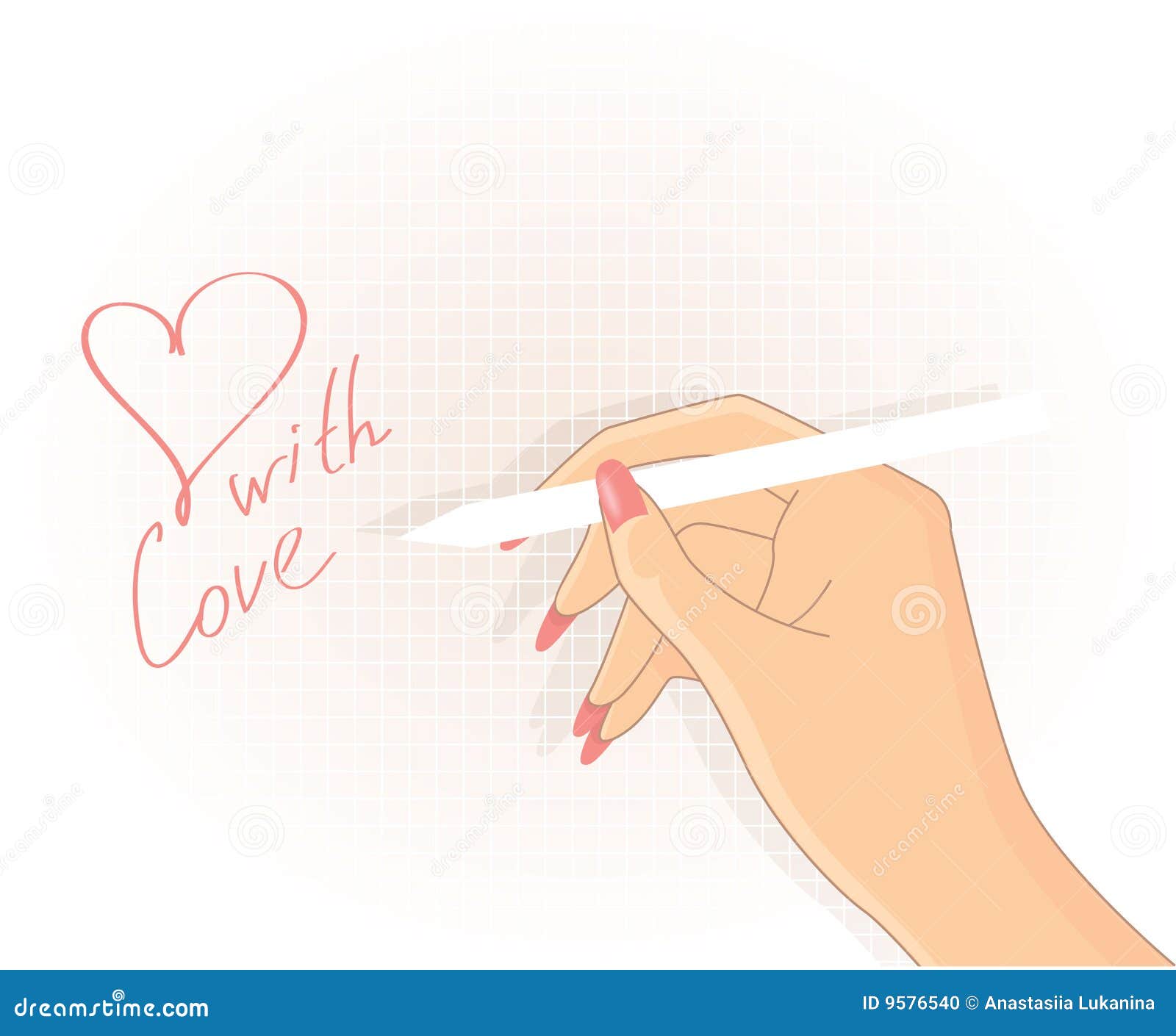 Women's hand writing stock vector. Illustration of artist - 9576540
